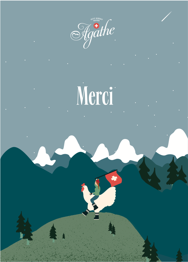 Personalisierbare Grusskarte - Merci - Biscuits Agathe